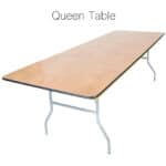 8ft Queen Table - Trio Event Rentals