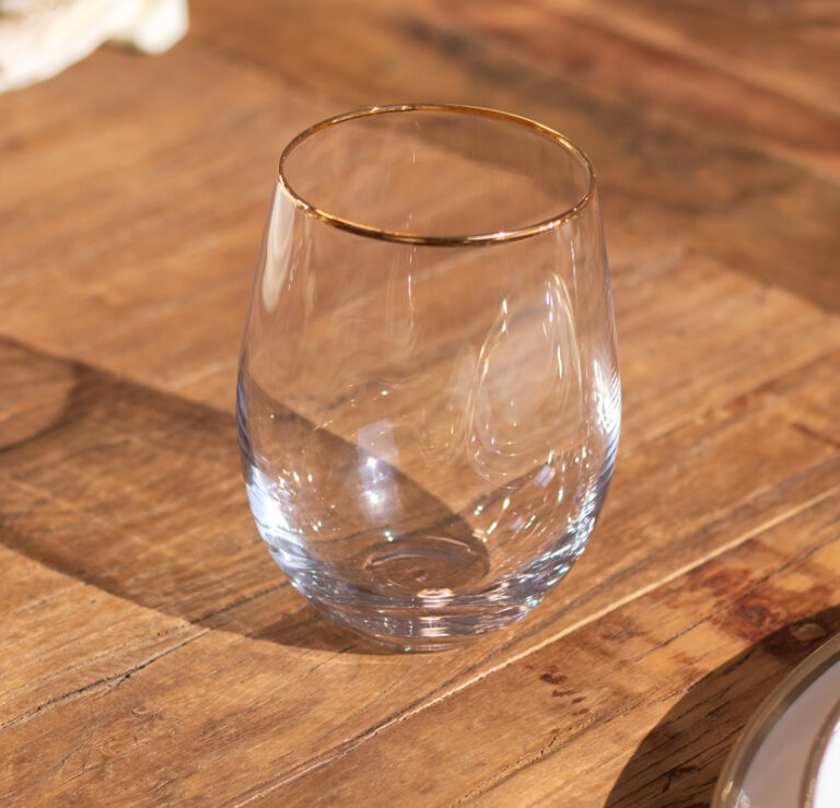 Signature Gold Rim Water Glass - Trio Event Rentals - Rent upscale ...