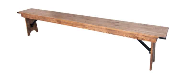 Wood Bench - Trio Event Rentals - Rent upscale party rentals